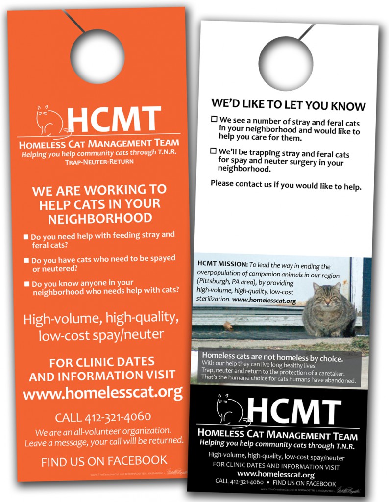 Business Cards and Doorhangers for TNR and Adoption - The Creative Cat